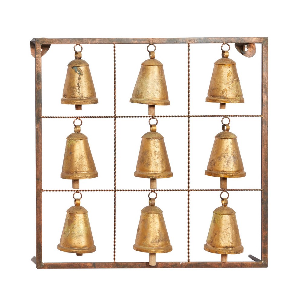 UPC 758647267231 - Metal Bell Square Frame Wall Decor Brass - Olivia ...