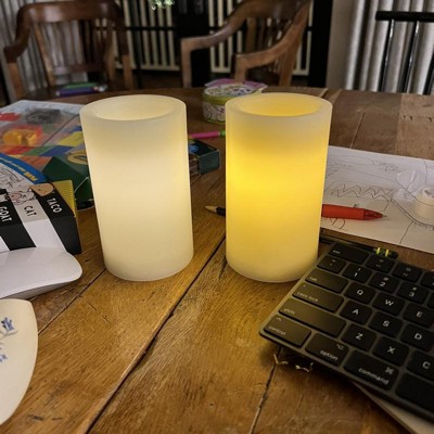 4pk 5" X 3" Led Flameless Black Wick Candle Cream - Threshold™ : Target