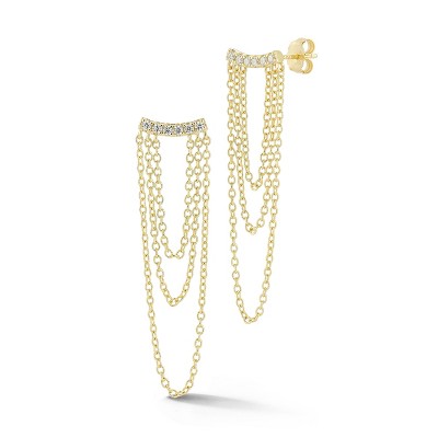 Sphera Milano Sterling Silver Multi Hanging Chain Earrings : Target