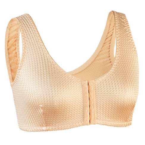Collections Etc Front Hook Closure Stretchy Fabric Comfort Sleep Bra 50 ...