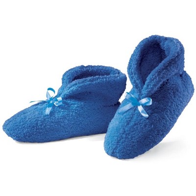 Collections Etc Ultra Plush Chenille Slippers Medium Royal Blue Plush ...