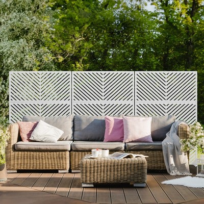 Wooakway 72"H 47"W 16"D Metal Outdoor Privacy Screen Freestanding Patio ...