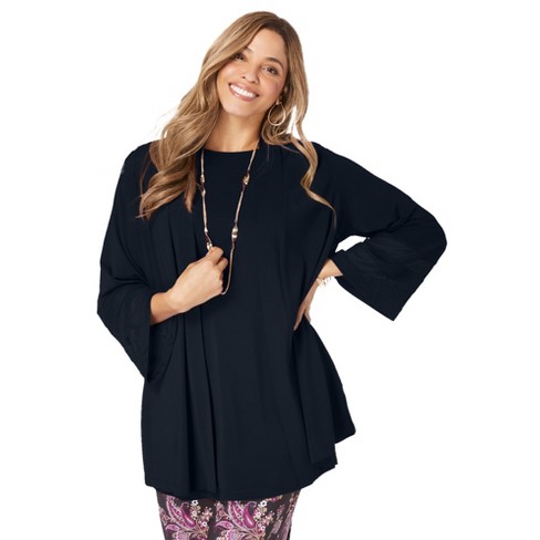 Jessica London Women’s Plus Size Illusion Topper, 3x - Black : Target