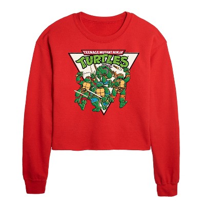 - Teenage Mutant Ninja Turtles - Triangle Logo Cropped Long Sleeve Crew ...