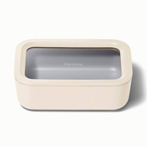 Caraway Home Medium Ceramic Coated Glass Food Storage Container : Target