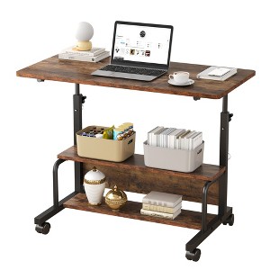 JIONJOY Mobile Standing Desk, Height Adjustable Rolling Laptop Cart ...