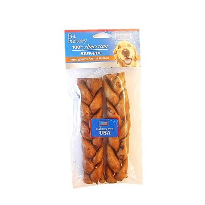 Pet Factory Made In Usa Beefhide Bones Peanut Butter Flavored - 4", 24 ...