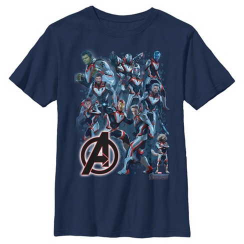 Boy's Husky Marvel Avengers: Endgame Hero Huddle - Navy Blue - Medium ...