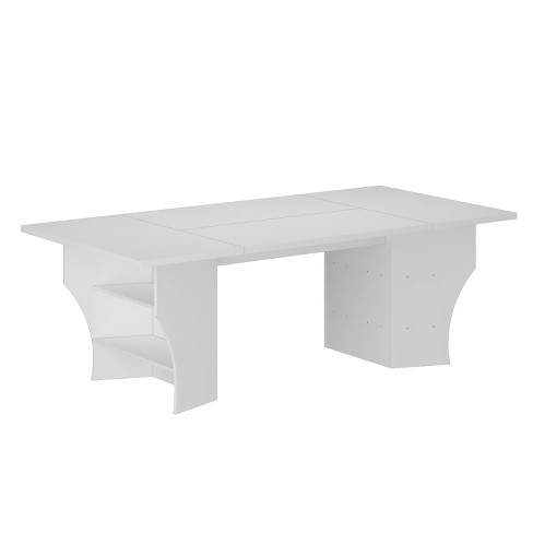 Homsee Versatile White Desk Quadruple Shelving Modern Statement Piece ...