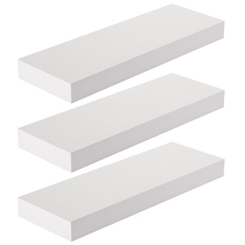 Sorbus Rustic Wood Hanging Rectangle Wall Shelves White : Target