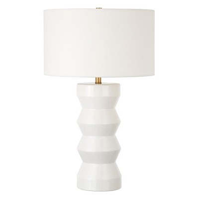 Hudson & Canal 27" Tall Ceramic Table Lamp With Fabric Shade Matte ...