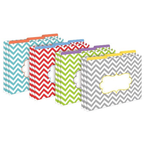 Barker Creek File Folders, Multi Design, 9.5" X 12", 12ct - Chevron ...