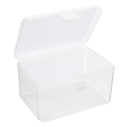 Unique Bargains Plastic Rectangular Storage Case With Hinged Lid 4 Pcs ...