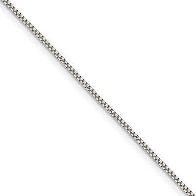 Black Bow Jewelry 1.25mm Sterling Silver Solid Round Box Chain Necklace ...