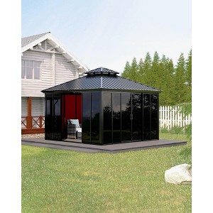 12x12 Ft Hardtop Gazebo Sunroom, All-Aluminum Frame, Enclosed Patio ...