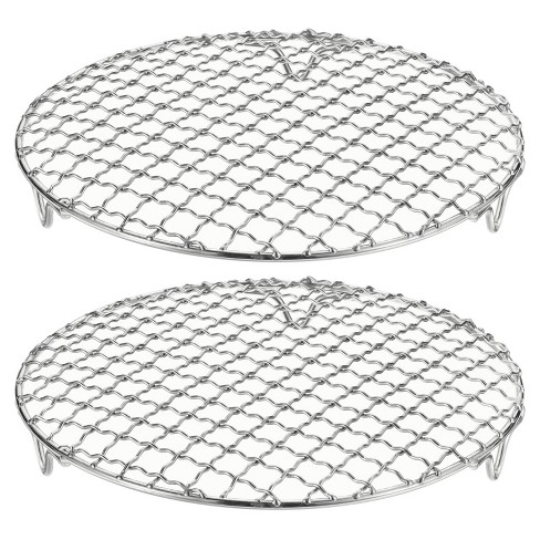 Unique Bargains Stainless Steel Round Cross Wire Barbecue Grill With ...