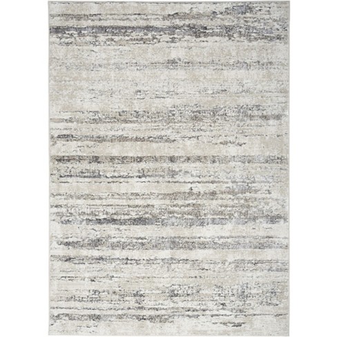 Nourison Glam Modern Distressed Indoor Area Rug Cream Grey 7'10" X 9'10 ...