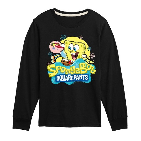 Spongebob Squarepants Sbob And Gary Long Sleeve Graphic T-shirt - Black ...
