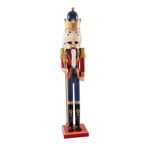 Kurt Adler 36-inch Wooden Red And Blue King Nutcracker : Target