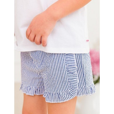RuffleButts Girls Seersucker Ruffle Trim Woven Shorts : Target