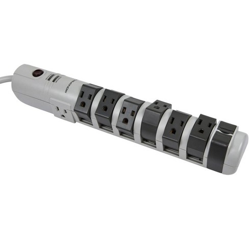 Monoprice Power & Surge - 8 Outlet Rotating Surge Strip - Gray | Ul ...