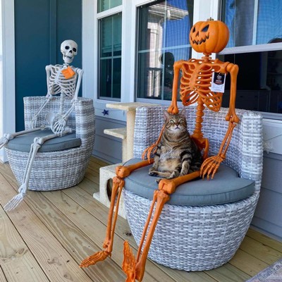 Hyde and Eek Life Size Posable Pumpkin Head Skeleton - munimoro.gob.pe