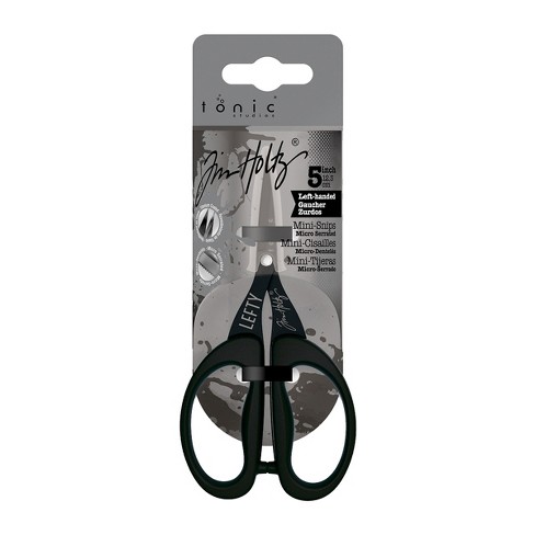 Tim Holtz Left Handed Scissors - 5 Inch Mini Snips With Micro Serrated ...