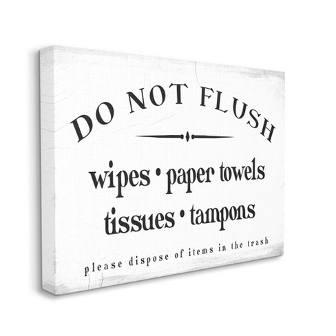 Stupell Industries Don't Flush Disposable Garbage Items Bathroom Sign ...