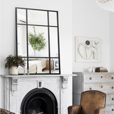 Neutypechic Modern Rectangular Metal Framed Window Pane Mirror ...