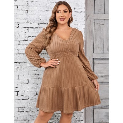 Plus Size Sweater Dress Womens Plus Size A Line Wrap Sweater Dress : Target
