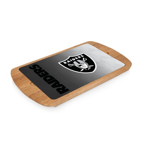 Nfl Las Vegas Raiders Parawood Billboard Glass Top Serving Tray : Target