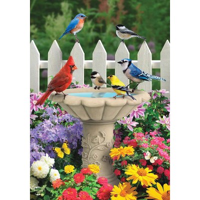 Briarwood Lane Spring Garden Friends Garden Flag Birds Birdbath F : Target