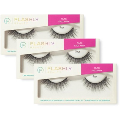 Flashly Beauty - Fluffit Faux Mink - False Eyelashes - Strut - Black ...