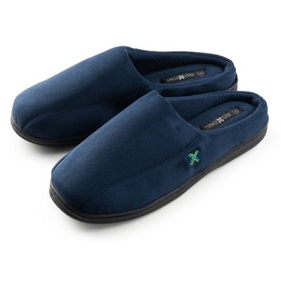 Roxoni Men's Memory Foam House Slippers – Blue Small : Target