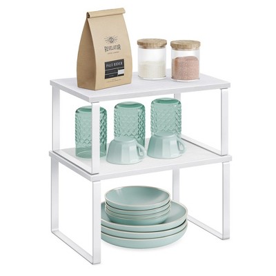 Songmics Cabinet Organizer Shelf, Set Of 2 Kitchen Counter Shelves ...