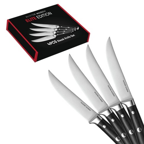 Master Maison 4-piece 5" Ultra Premium Steak Knife Set, Black : Target