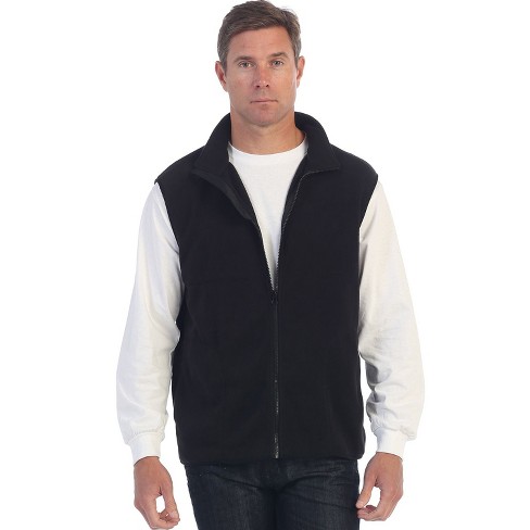 Gioberti Men's Full Zipper Polar Fleece Vest, Black, Large : Target