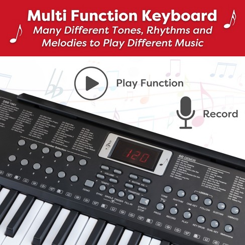Hey Play Piano Keyboard With Microphone, Black : Target