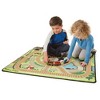 Melissa & Doug Round The Rails Train Rug With 3 Linking Wooden Train ...