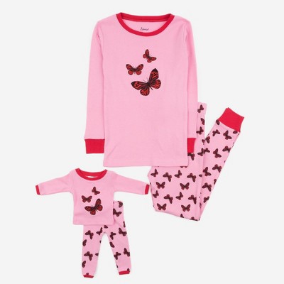 Leveret Girls And Doll Cotton Pajamas Butterfly 5 Year : Target