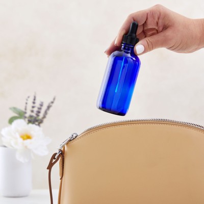 24 Pack 4oz Cobalt Blue Round Glass Bottles With Glass Droppers And 6 ...