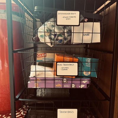 3 Drawer Organizer Black Metal With Walnut Wood - Brightroom™ : Target