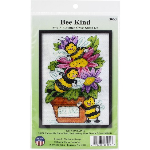 Design Works Counted Cross Stitch Kit 5"x7"-bee Kind (14 Count) : Target
