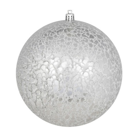 Vickerman 8" Silver Crackle Ball Ornament : Target