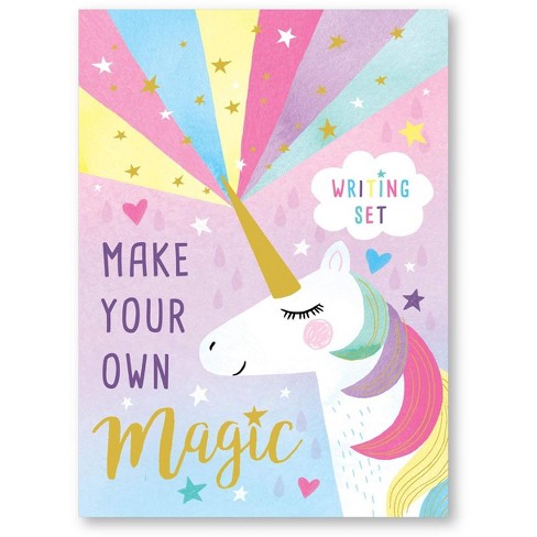 Jewelkeeper Rainbow Unicorn Design Writing Kit With Foil, Gold : Target