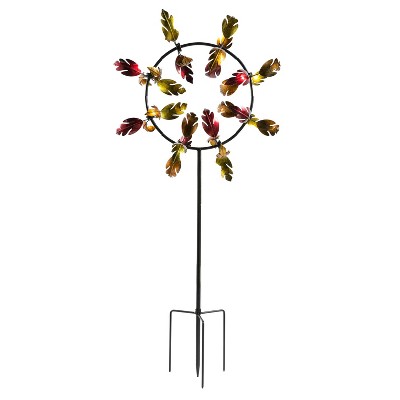 Evergreen Fall Leaves Jubilee Outdoor Kinetic Wind Spinner Red And Gold ...