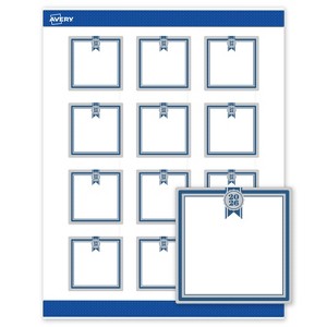 Avery® Matte 2" x 2" Labels, Silver & Navy Seal, 120ct : Target