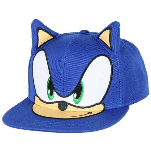 Sonic The Hedgehog Men's Hat Embroidered 3d Character Face And Ears ...