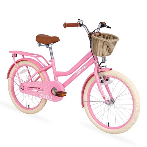 20 Inch Girls Bike, Single Speed Kids Bike With Woven Basket Cruiser ...