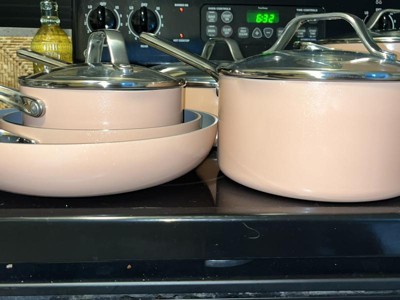 12pc Nonstick Ceramic Coated Aluminum Cookware Set Cream - Figmint ...